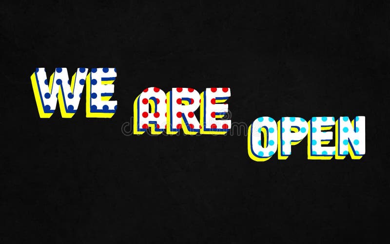 Animated we are open. stock footage. Video of legendary - 291032480