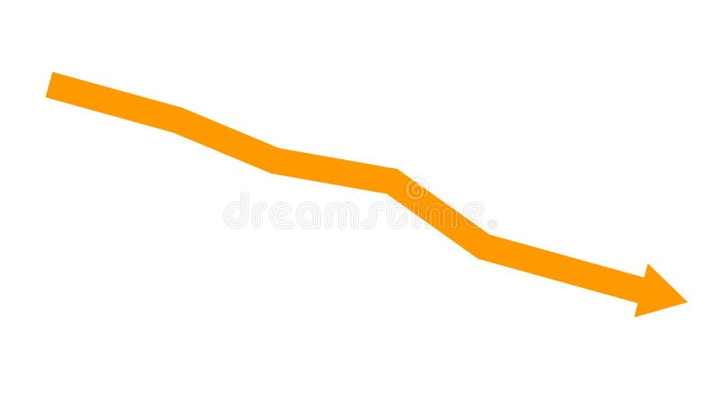 Animated Orange Arrow. Recession Chart of Economy. Economic Crisis ...