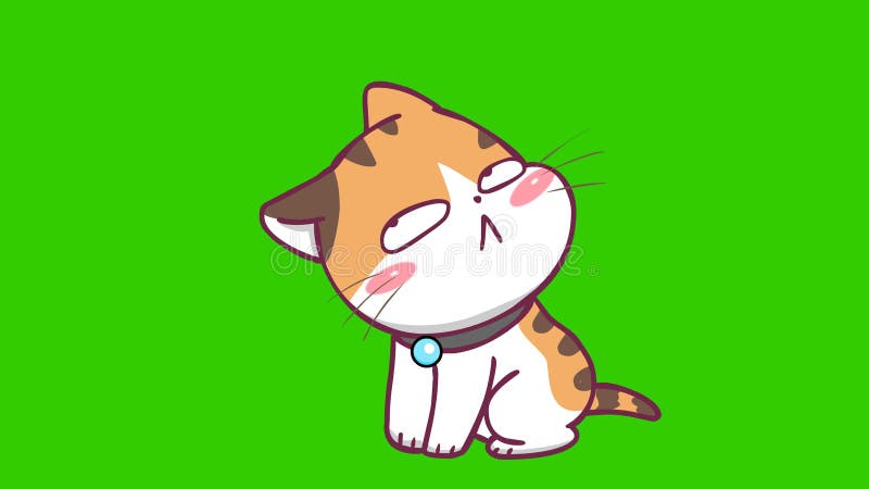Animated Orange Cat Sulking with Transparent Background Stock Footage ...