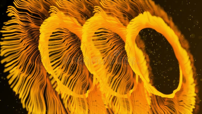 Orange Color 3d Particles Rotating in Circular Path Stock Footage ...