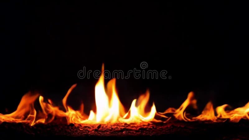 Orange Fire on Brick Wall Background Stock Video - Video of background ...