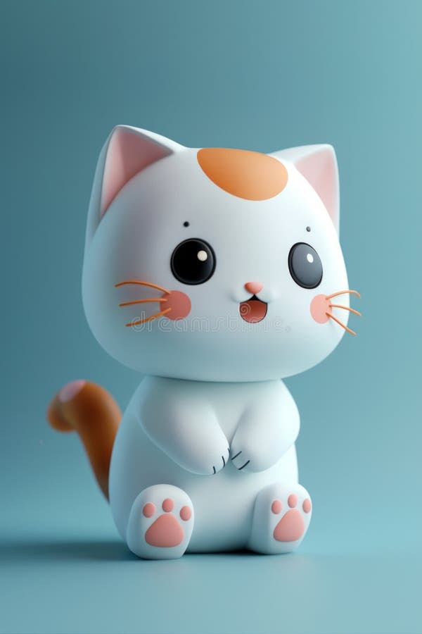 Animated Orange and White Cat with Endearing Big Eyes and a Friendly ...