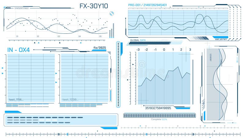 Animated Pack of HUD Elements for High-tech Interface Stock Video ...