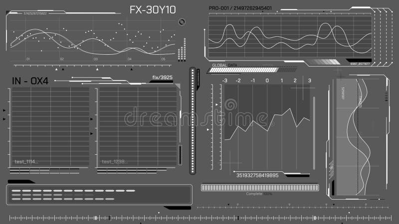 Animated Pack of HUD Elements for High-tech Interface Stock Footage ...