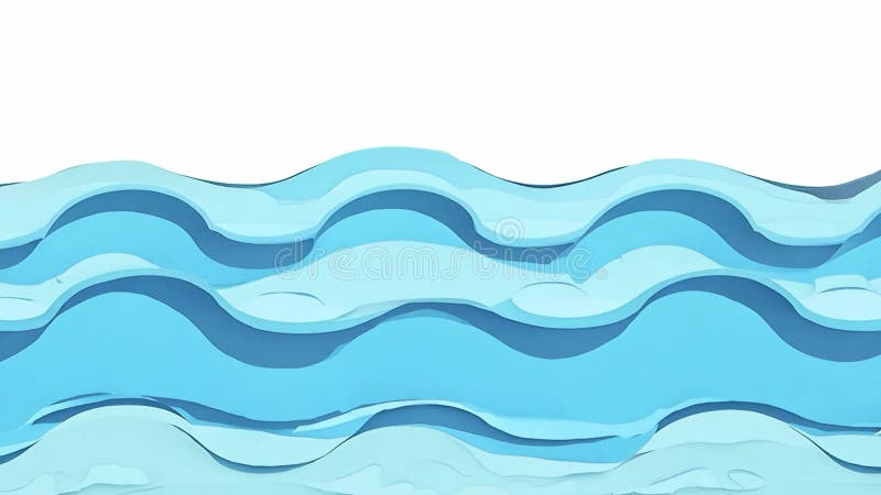 Animated Papercut of Ocean Waves in Blue Color Stock Footage - Video of ...
