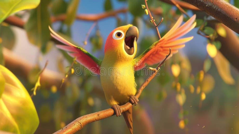 Joyous Parakeet in Flight stock image. Image of cheerful - 319291153