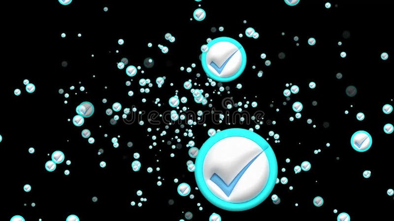 Animated Particle of Like or Correct Symbol,Confirmed or Approved ...