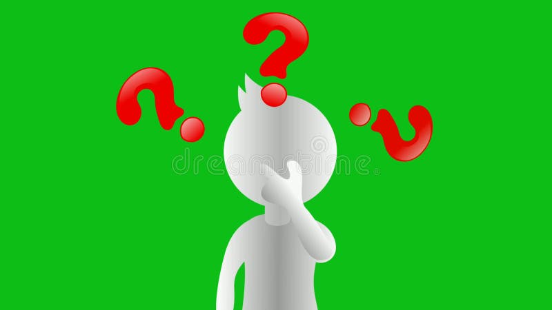 Animated People with Question Mark or Confusion Mark on Green Screen ...