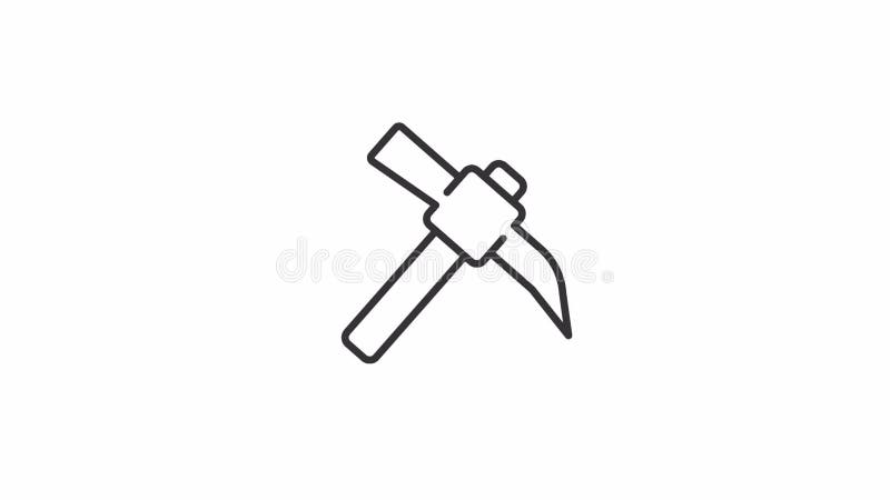 Animated Pick Axe Line Icon Stock Video - Video of excavation, gold ...