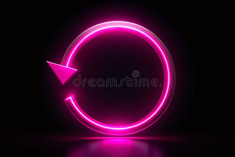 Animated Pink Arrow Circle Shape on a Dynamic Black Background a ...