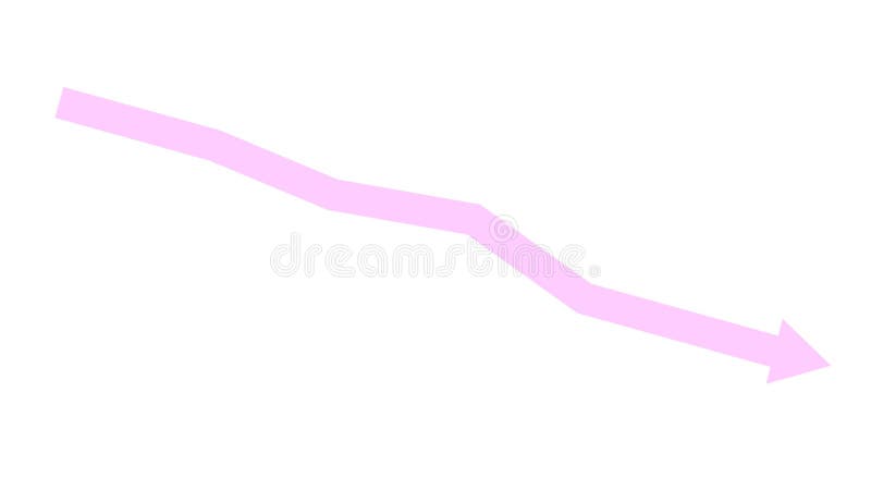 Animated Pink Arrow. Recession Chart of Economy. Economic Crisis ...