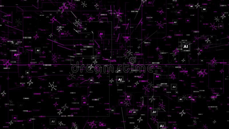 Pink and White 3d Technology Element Artificial Intelligence Matrix ...