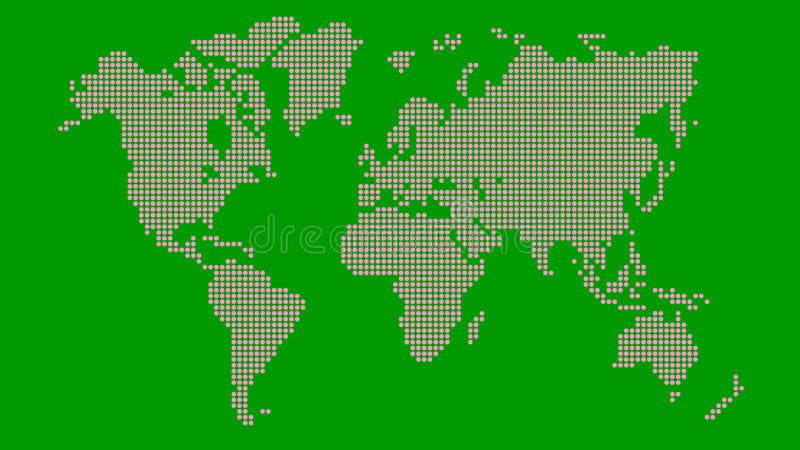 Animated Pink World Map from Point Pattern Isolated on a Green ...