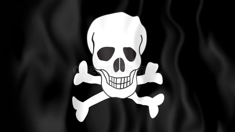 Pirate Flag, Skull Sign Green Screen Animation. 3D Rendering Stock ...