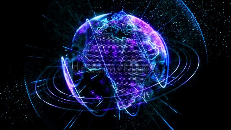 Animated planet blue stock video. Video of continents - 54805283