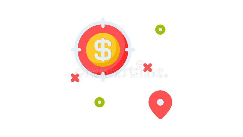 Animated Planning with Dollar Sign on Map and Pin Points Stock Video ...