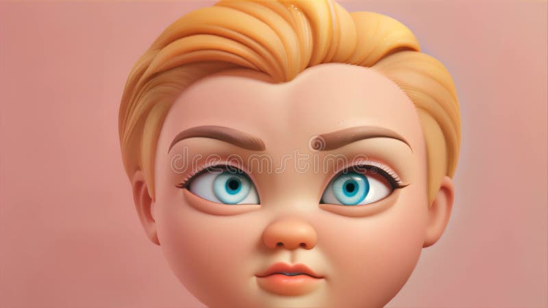 Animated Portrait of a Child with a Puzzled Expression Stock Video ...