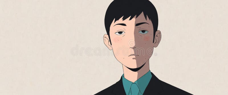 An Animated Portrayal of a Lifeless Face in a Graphic Style. Stock ...