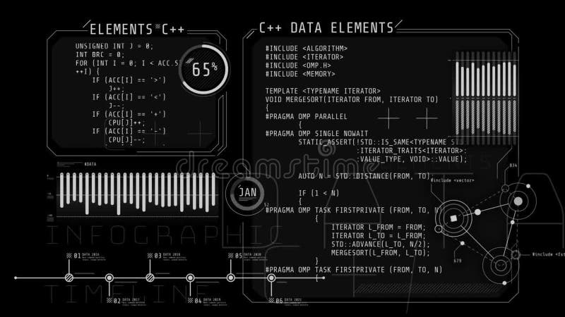 Coding and Infographics in the HUD Interface. Stock Video - Video of ...