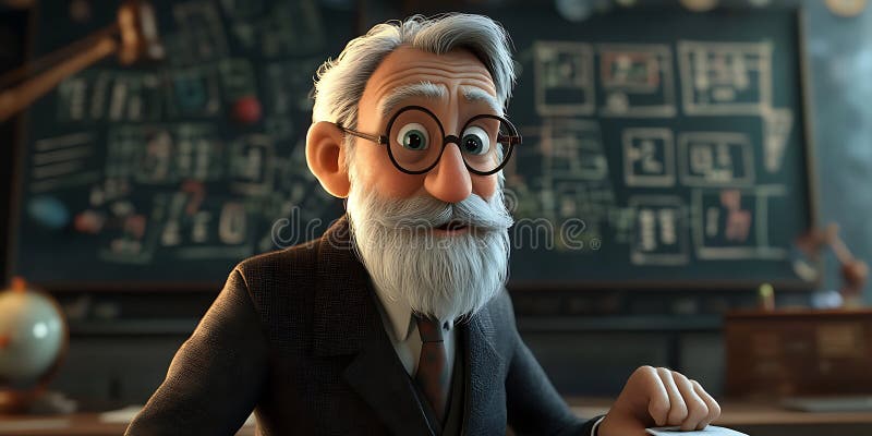 Animated Professor CG Character Design Background Wallpaper Stock ...