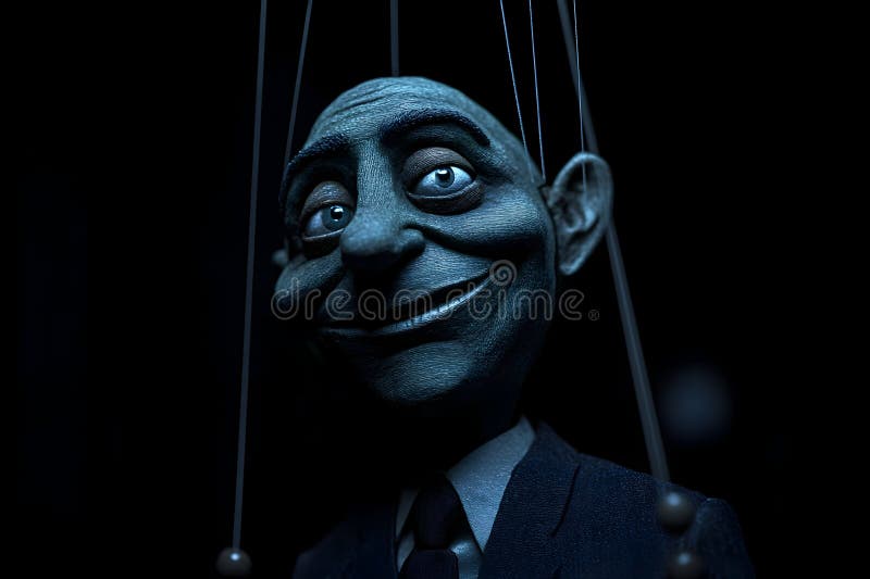 Animated Puppet with Strings and Dark Background Stock Photo - Image of ...