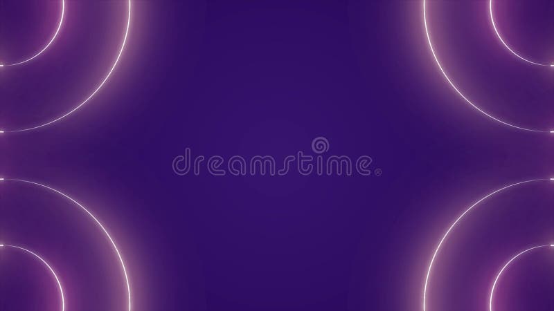 Glowing Neon Arc Segments 4K Looping Animation on Purple Background ...