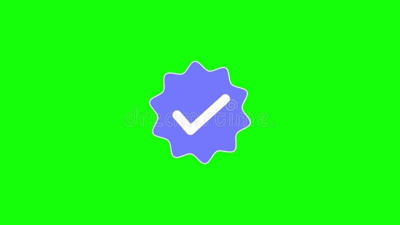Animated Purple Checkmark Badge on Green Screen Stock Footage - Video ...