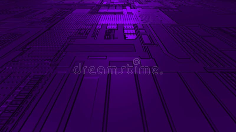 Purple Computer Chipset Pattern 3d Futuristic Technology Background ...