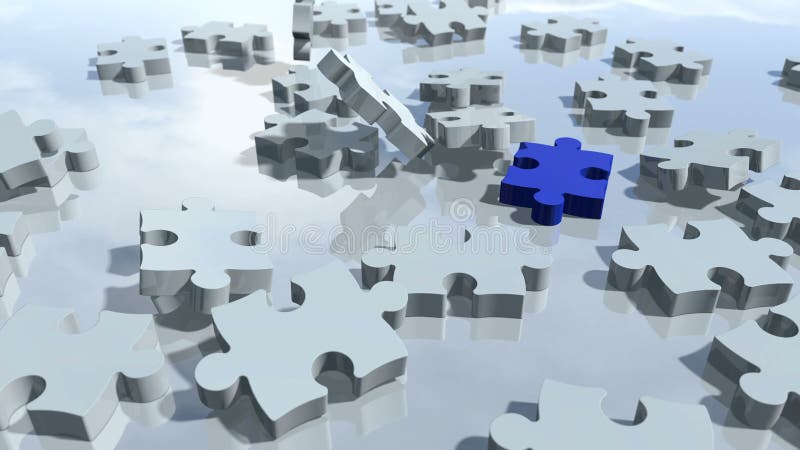 Animated Puzzle Pieces Design in Particles. 3D Rendering 4K Stock Video ...