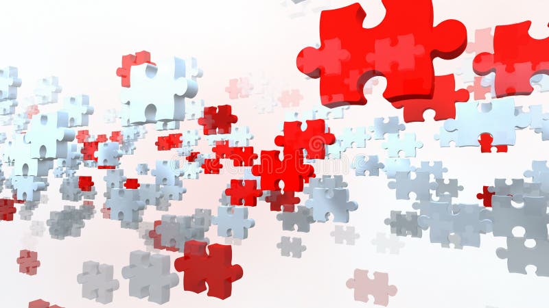 Animated Puzzle Pieces Design in Particles. 3D Rendering 4K Stock Video ...