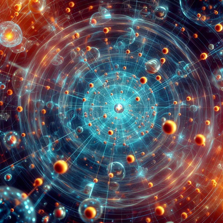 Animated Quantum Particles Moving and Interacting in a Microsco Stock ...