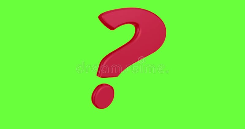 Animated 3D Question Mark on a Green Screen Stock Video - Video of ...