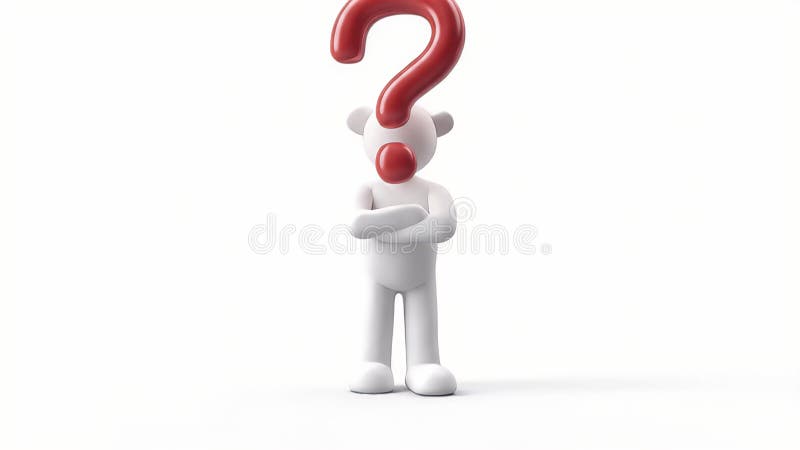 Animated Question Mark Man Ponders, Thinking, Problem Solving ...