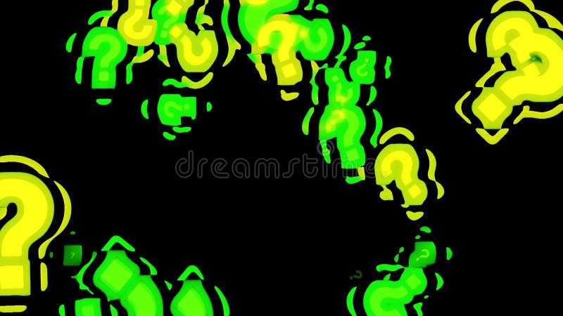 Animated Question Marks Whirling Around into the Black Background Stock ...
