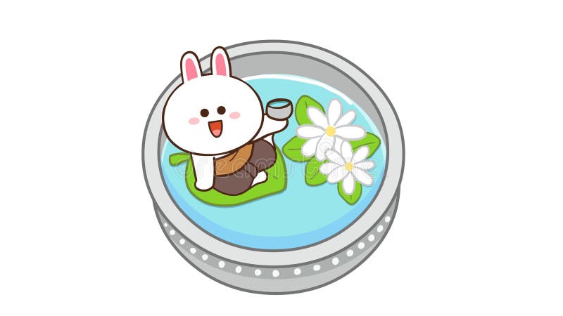 Animated Rabbit in a Bowl - White Background Stock Footage - Video of ...