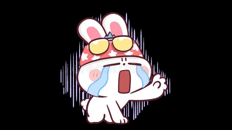 Animated Rabbit Crying and Begging Don T Go - Transparent Background ...