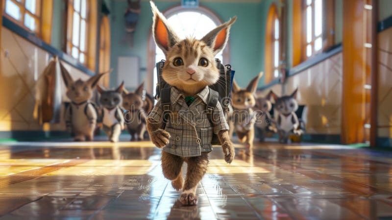 Animated Rabbit Hero Leading a Group of Thumper Cadets Stock ...