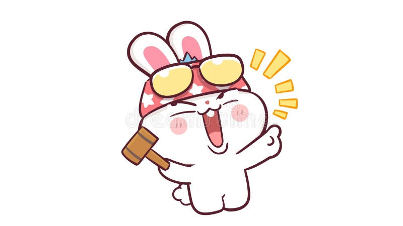 Animated Rabbit Laughing Mockingly - White Background Stock Footage ...