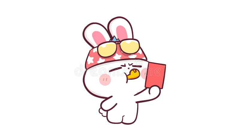 Animated Rabbit Referee Giving a Red Card - White Background Stock ...