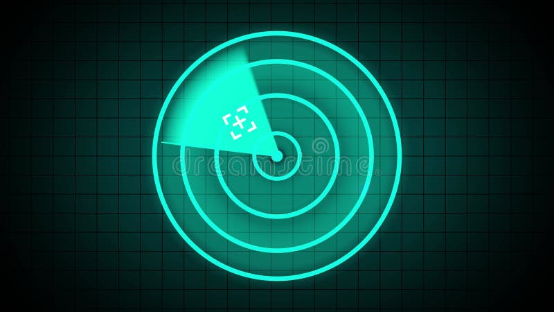 Animated Radar Screen with Target Detection Displaying Modern ...