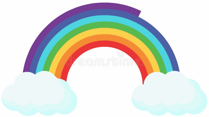 Animated Rainbow Appears from Left To Right. Bright Vector Illustration ...