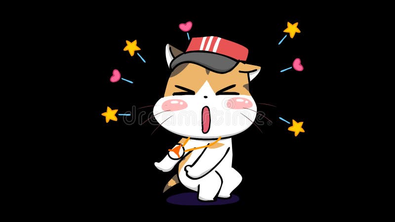 Animated Rap Cat Dancing on Transparent Background Stock Video - Video ...