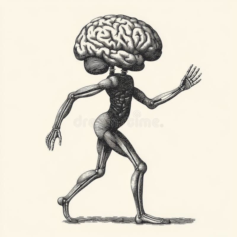An Animated Raster Image with a Whimsical Walking Brain Character ...