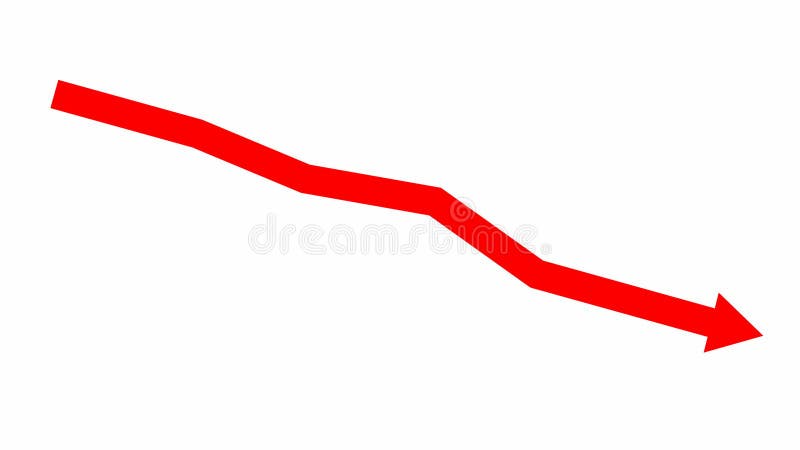 Animated Red Arrow. Recession Chart of Economy. Economic Crisis ...