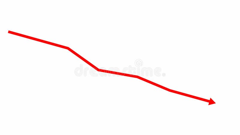 Animated Red Arrow. Recession Chart of Economy. Economic Crisis ...