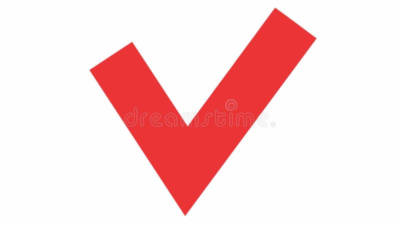 Animated Red Check Mark Appears Isolated on White Background. Stock ...