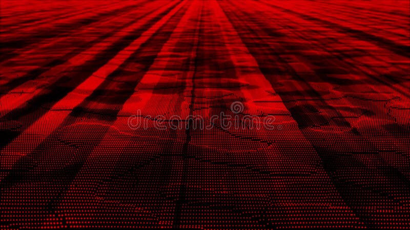 Red Color Digital Data Flow Particles Cyber Technology Futuristic ...