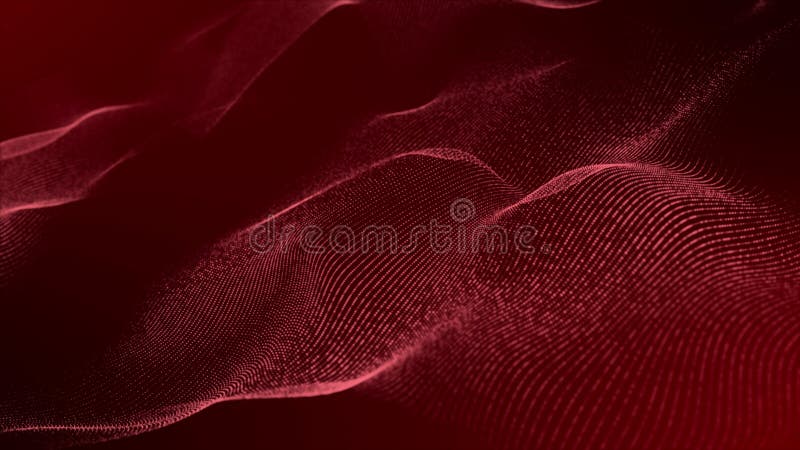 Red Color Digital Particle Wave in Cyberspace Abstract Background ...