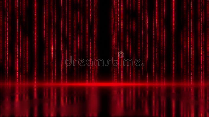 Red Color Glowing Long Tail Particles Falling Down 3d Space Forming ...