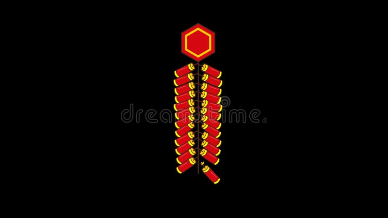Animated Red Firecracker with Transparent Background Stock Video ...